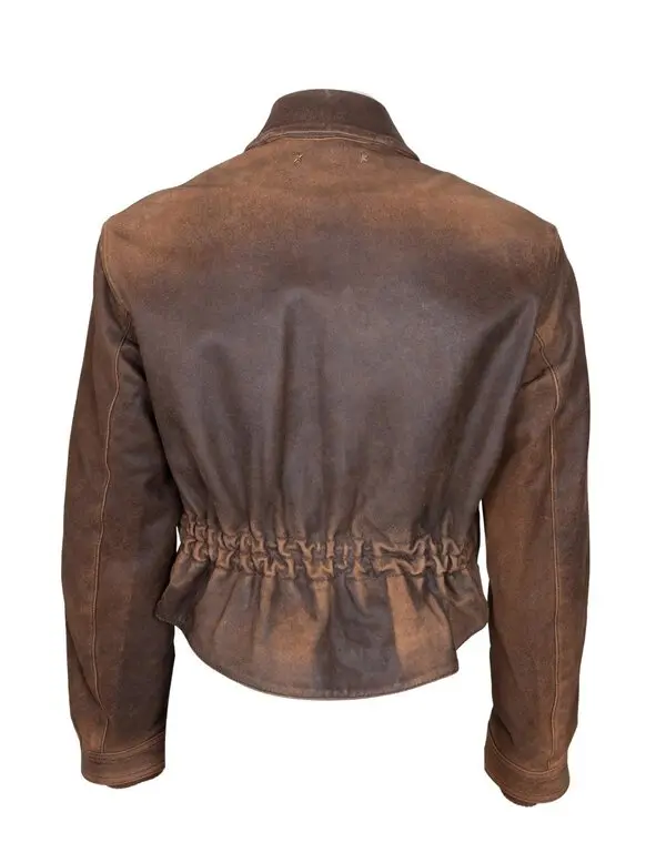 GOLDEN GOOSE Zip-up Gathered Leather Jacket