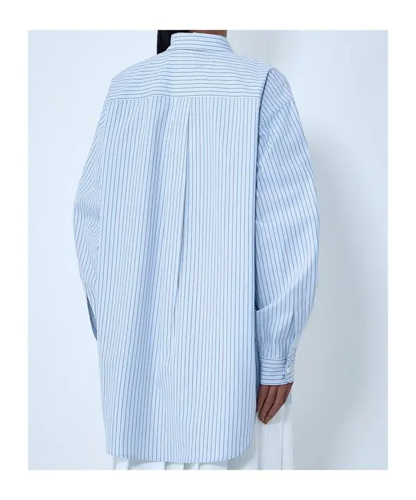 Prada Striped Logo Embroidered Shirt