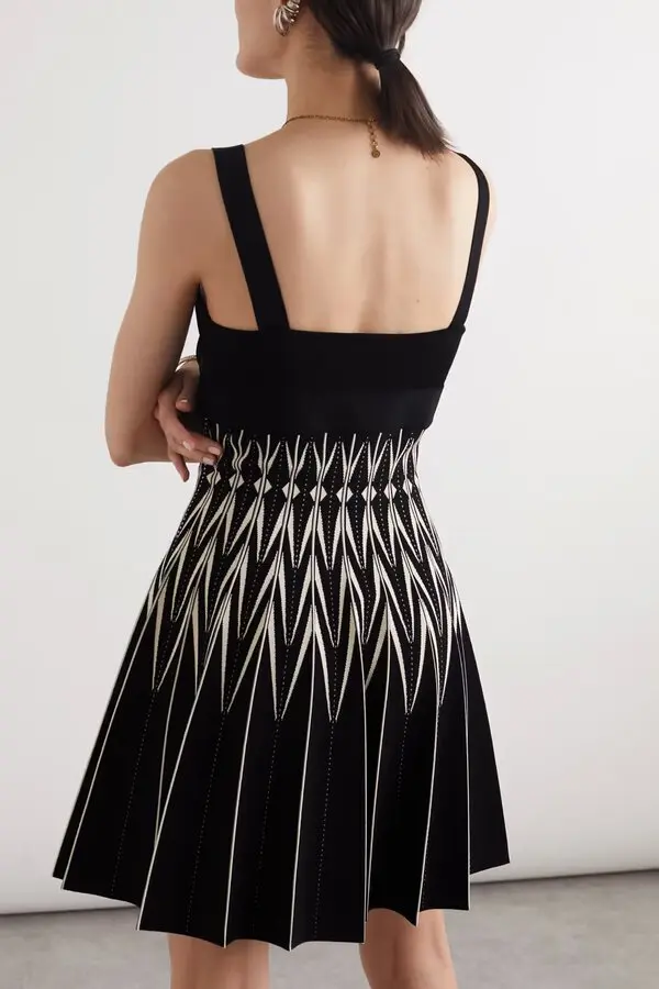 Alexander McQueen V-neck Pleated Mini Dress