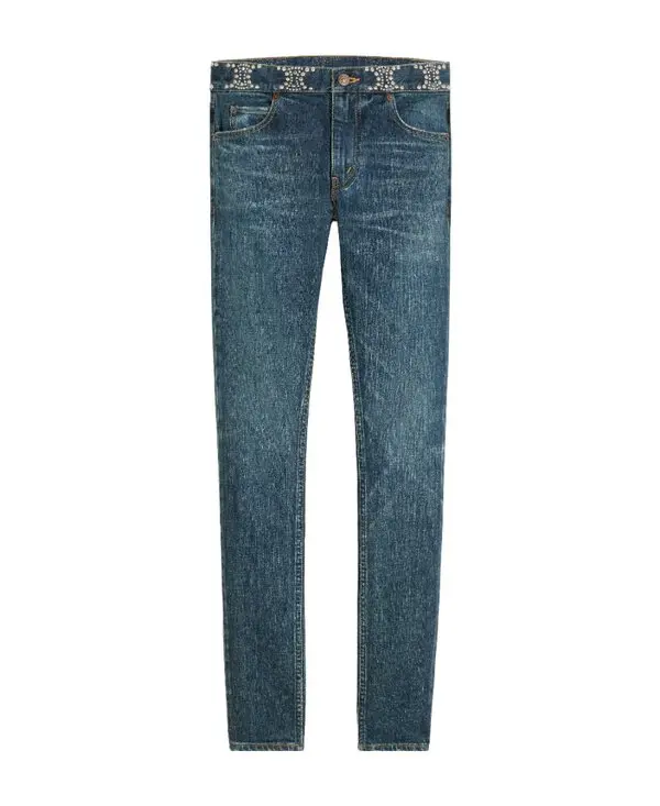 Celine Neo Skinny Jeans In Dark Union Wash Denim - Blue