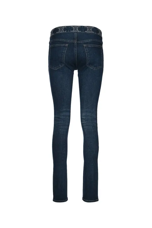 Celine Neo Skinny Jeans In Dark Union Wash Denim - Blue
