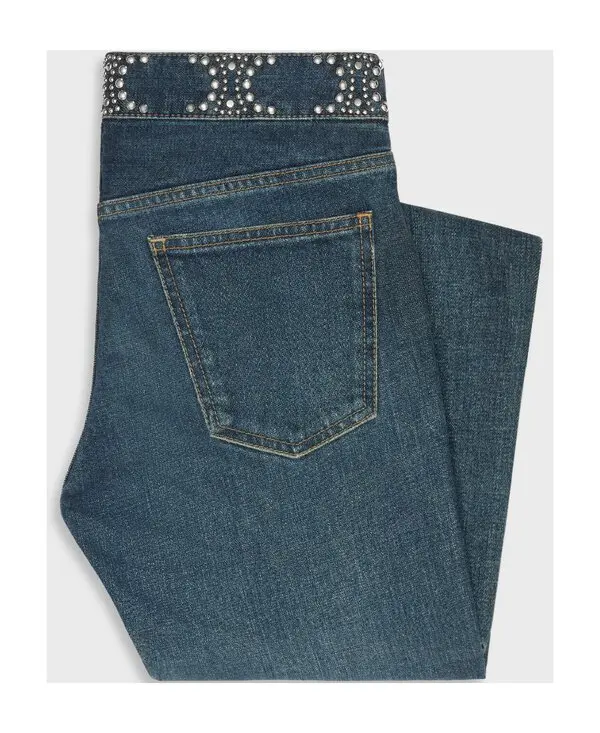 Celine Neo Skinny Jeans In Dark Union Wash Denim - Blue