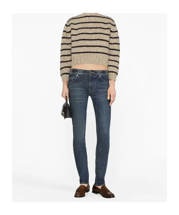 Celine Neo Skinny Jeans In Dark Union Wash Denim - Blue