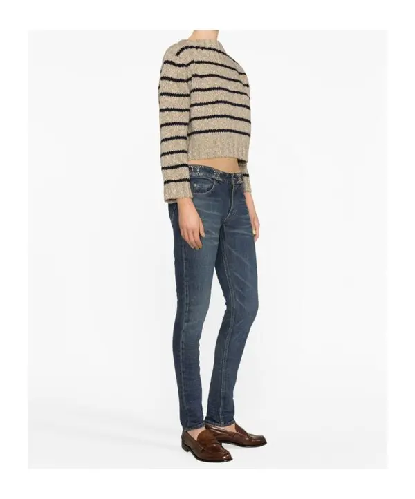 Celine Neo Skinny Jeans In Dark Union Wash Denim - Blue