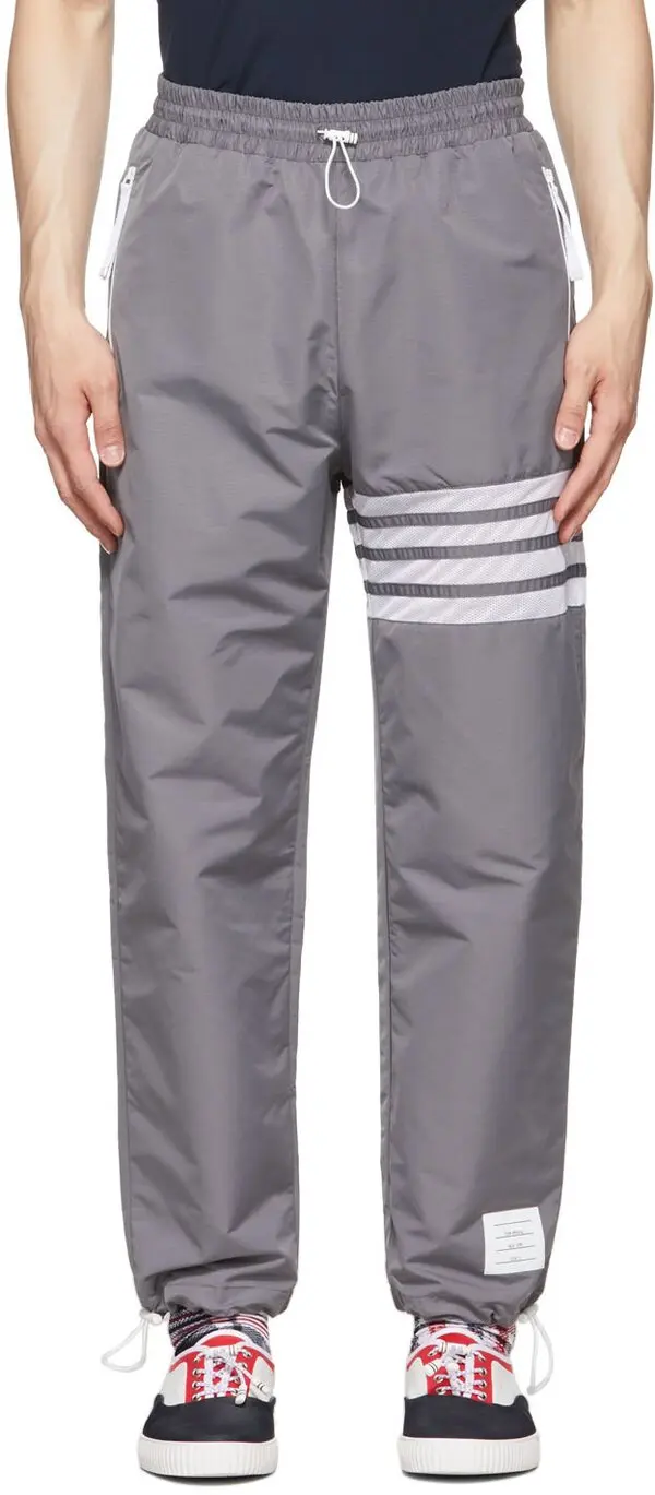 Thom Browne 4-bar Stripe Track Pants - Medium Gray