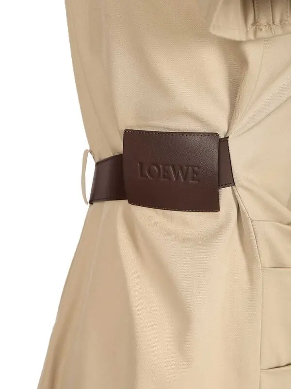 Loewe V-neck Asymmetrical Belted Dress - Light Brown