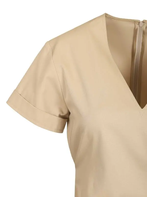 Loewe V-neck Asymmetrical Belted Dress - Light Brown