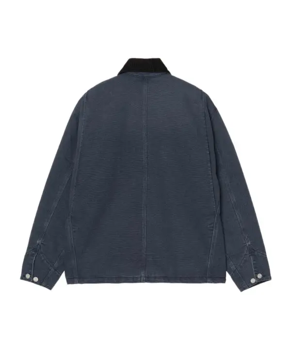 Carhartt Work In Progress Corduroy-collar Organic-cotton Coat - Black