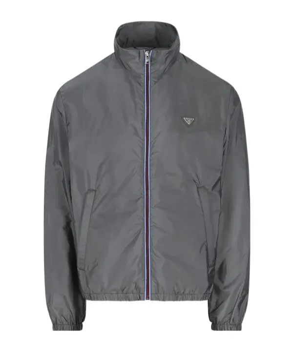 Prada Re-nylon Zip Windbreaker Jacket - Gray