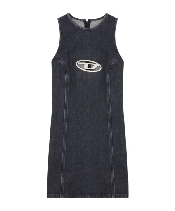 DIESEL® Oval D Denim Mini Dress - Black