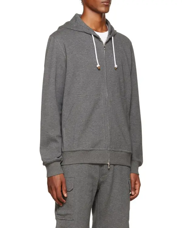 Brunello Cucinelli Zipped Hooded Sweatshirt - Grey