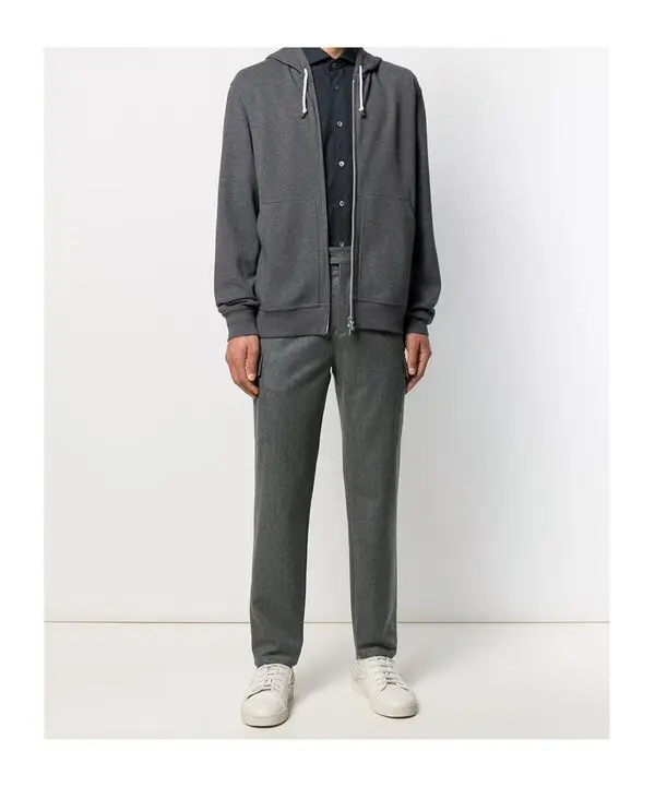 Brunello Cucinelli Zipped Hooded Sweatshirt - Grey