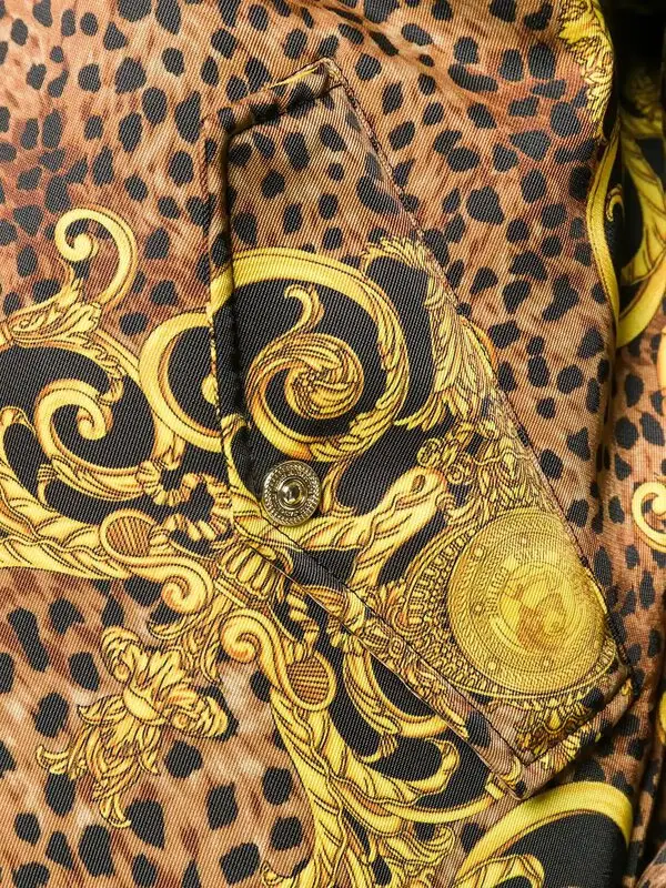 Versace Leopard Print Bomber Jacket - Brown