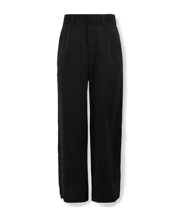 LEMAIRE Straight Tailored Pants With Pleated Texture - Black