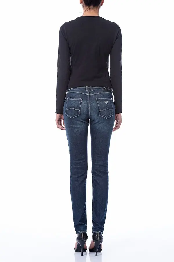Emporio Armani Logo Slim Fit Jeans - Blue