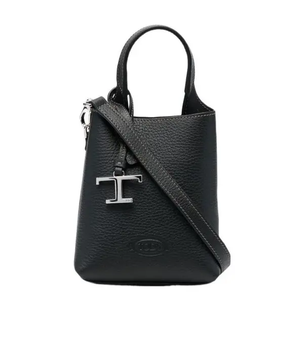 TOD'S T-timeless Pendant Detail Micro Tote Bag - Black