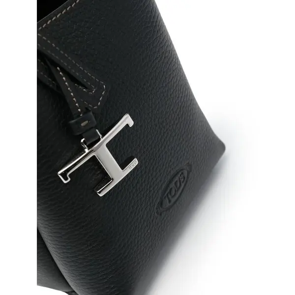 TOD'S T-timeless Pendant Detail Micro Tote Bag - Black