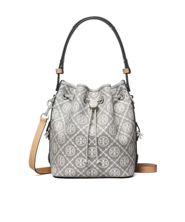 Tory Burch T Monogram Utility Bucket Bag - Grey