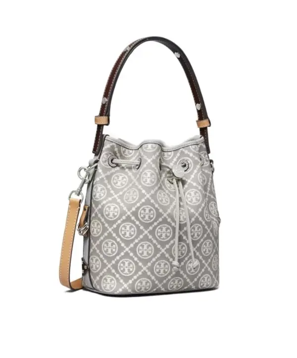 Tory Burch T Monogram Utility Bucket Bag - Grey
