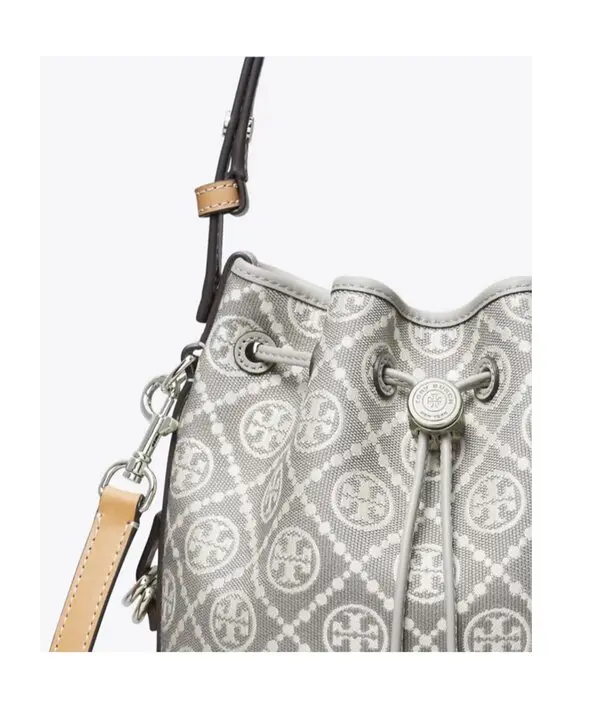 Tory Burch T Monogram Utility Bucket Bag - Grey
