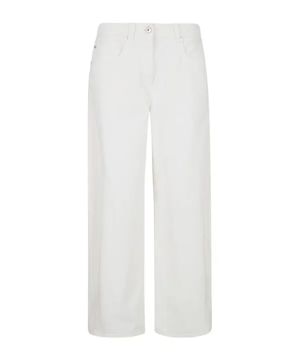 Brunello Cucinelli Logo Patch Wide-leg Trousers
