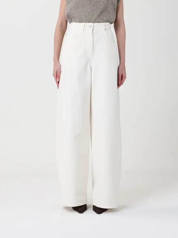 Brunello Cucinelli Logo Patch Wide-leg Trousers