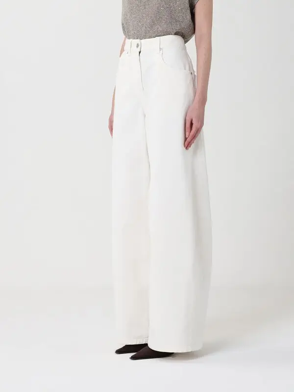 Brunello Cucinelli Logo Patch Wide-leg Trousers