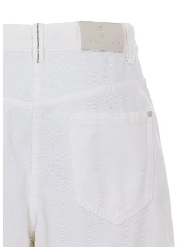 Brunello Cucinelli Logo Patch Wide-leg Trousers