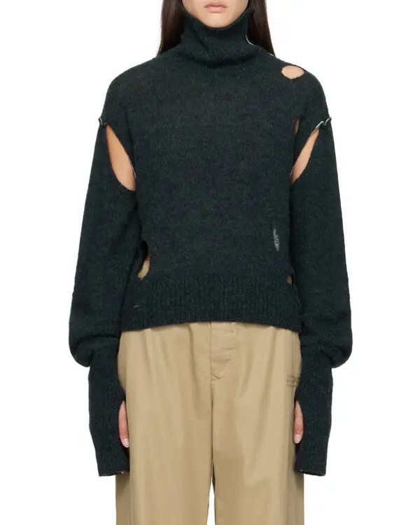 MAISON MARGIELA Distressed Cut-out High Neck Sweater