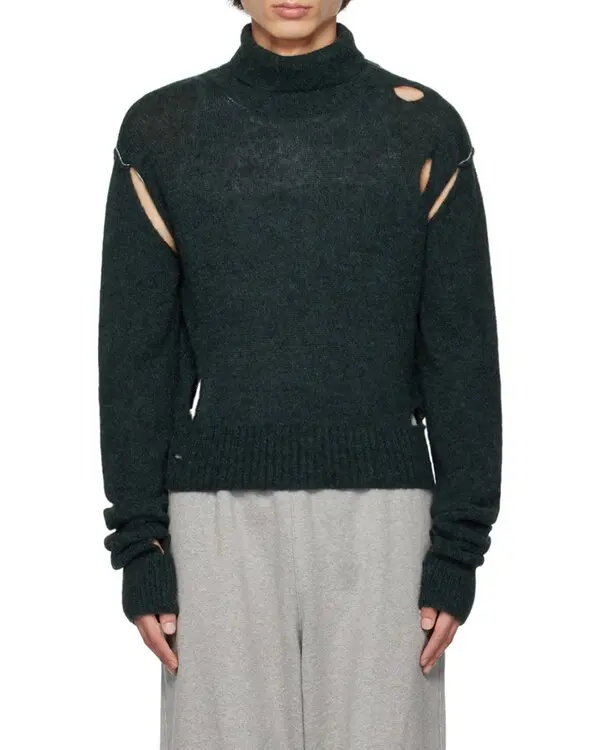 MAISON MARGIELA Distressed Cut-out High Neck Sweater