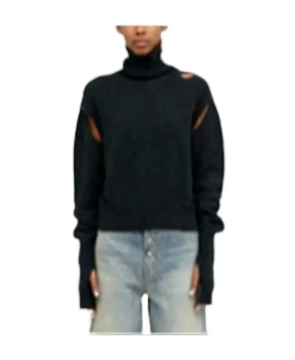 MAISON MARGIELA Distressed Cut-out High Neck Sweater