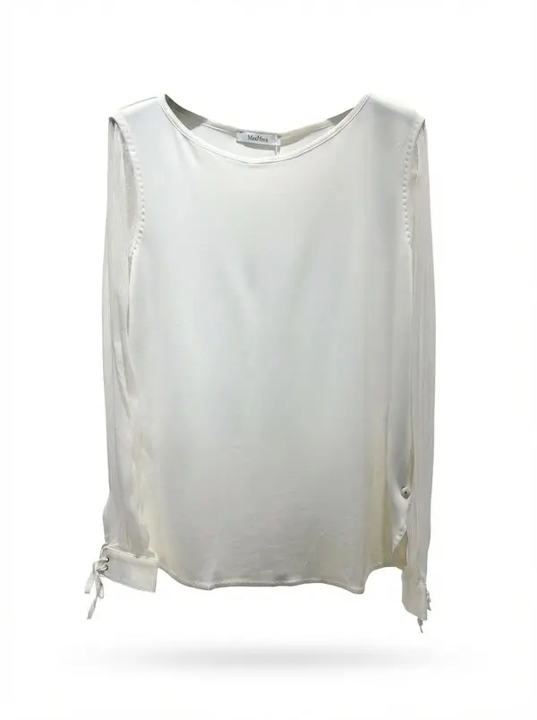 Max Mara Long Sleeve Round Neck Top - Gray