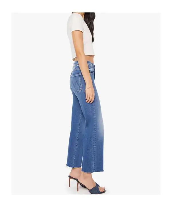 MOTHER The Mid Rise Rambler Zip Ankle Fray Jeans