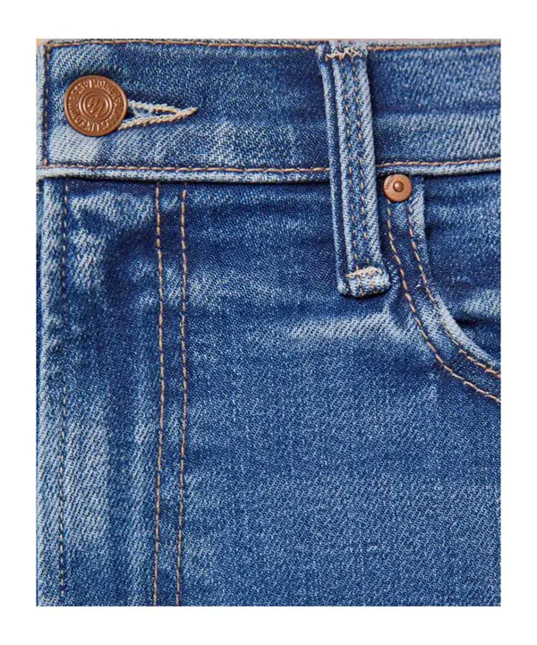 MOTHER The Mid Rise Rambler Zip Ankle Fray Jeans