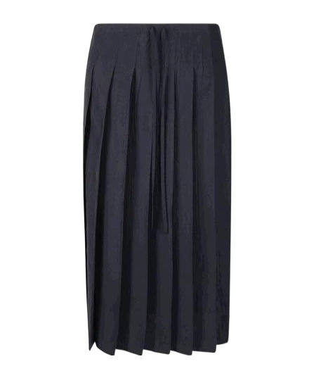 Prada Drawstring Pleated Midi Skirt - Blue