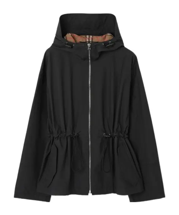 Burberry Cotton Blend Hooded Jacket - Black