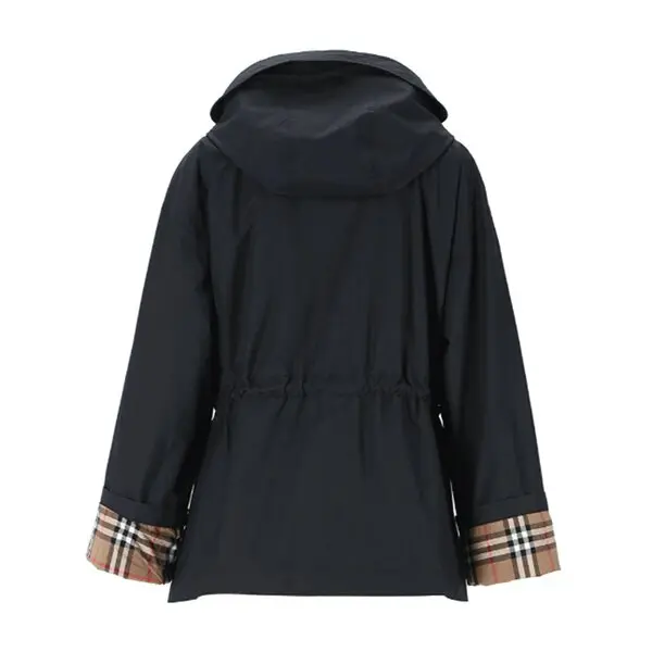 Burberry Cotton Blend Hooded Jacket - Black