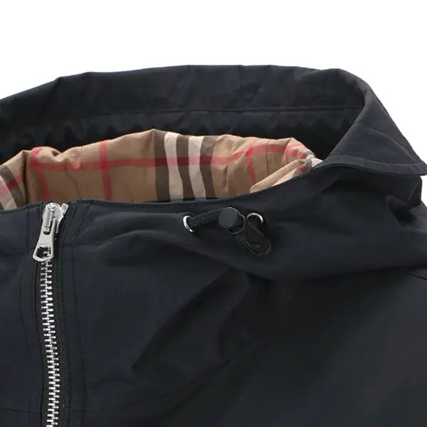 Burberry Cotton Blend Hooded Jacket - Black