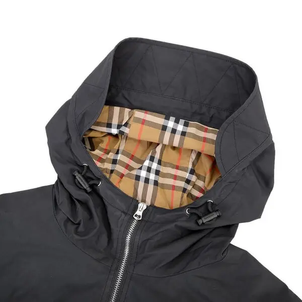 Burberry Cotton Blend Hooded Jacket - Black
