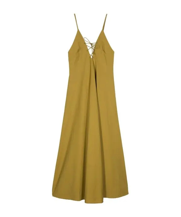 FORTE_FORTE V-neck Sleeveless Maxi Dress With Front Tie