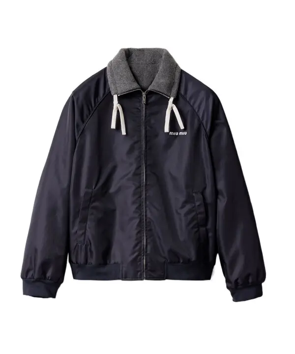 Miu Miu Reversible Bomber Jacket - Navy Blue