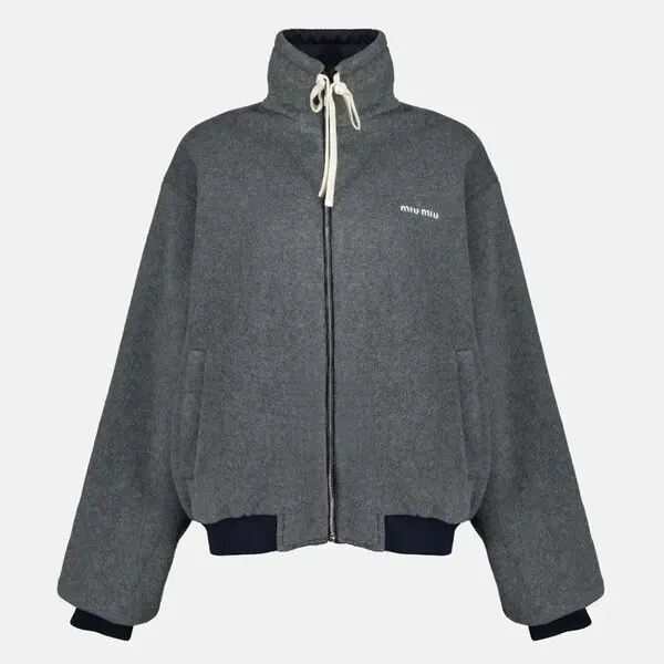Miu Miu Reversible Bomber Jacket - Navy Blue
