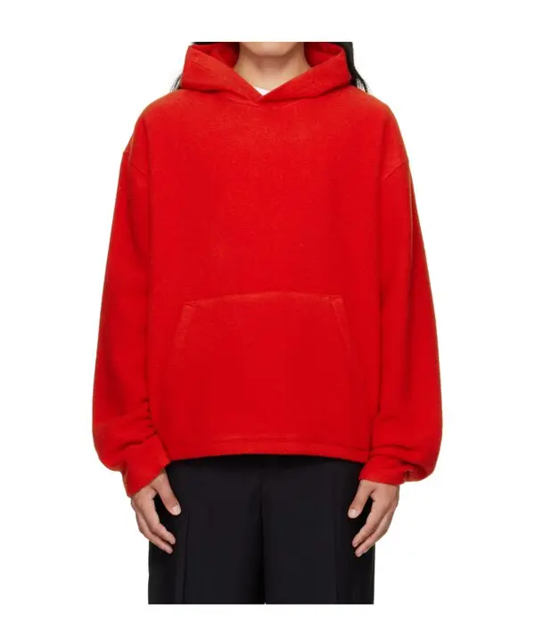 RIER Wool Fleece Hoodie With Kangaroo Pockets And Dropped Shoulders