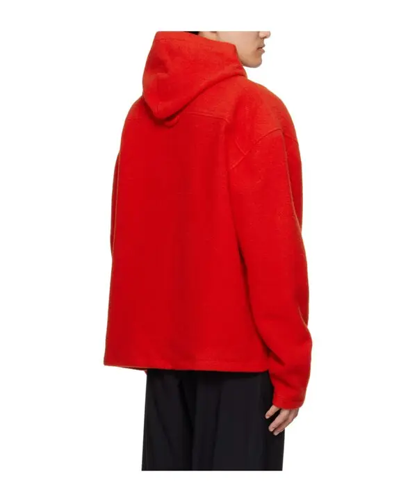 RIER Wool Fleece Hoodie With Kangaroo Pockets And Dropped Shoulders