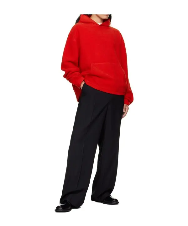 RIER Wool Fleece Hoodie With Kangaroo Pockets And Dropped Shoulders