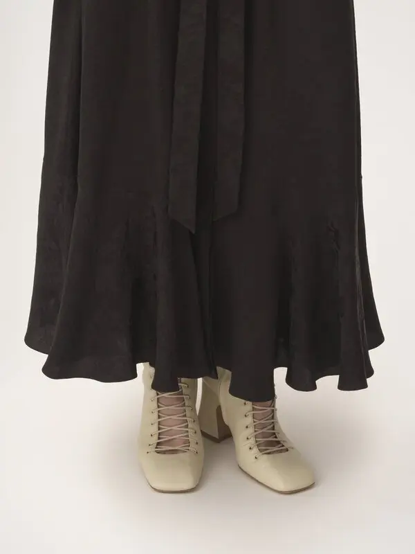 Chloé Rose Jacquard Gathered Midi Skirt