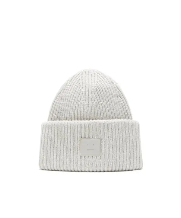 Acne Studios Ribbed Knit Beanie - Light Gray