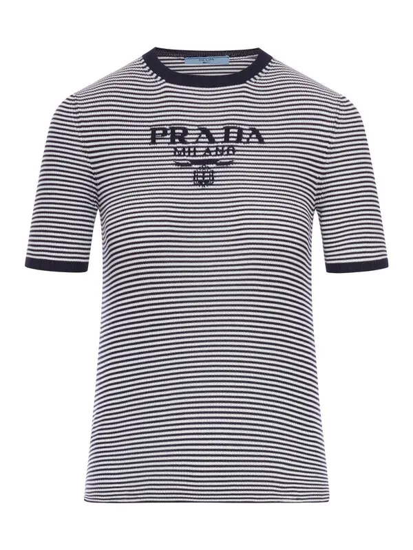 Prada Striped Short-sleeved Knit Jumper