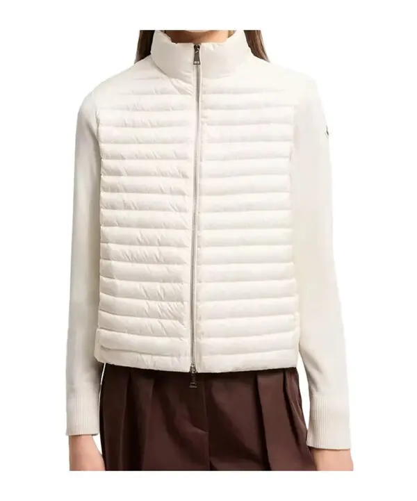 Moncler Quilted Panel Knitted Jacket