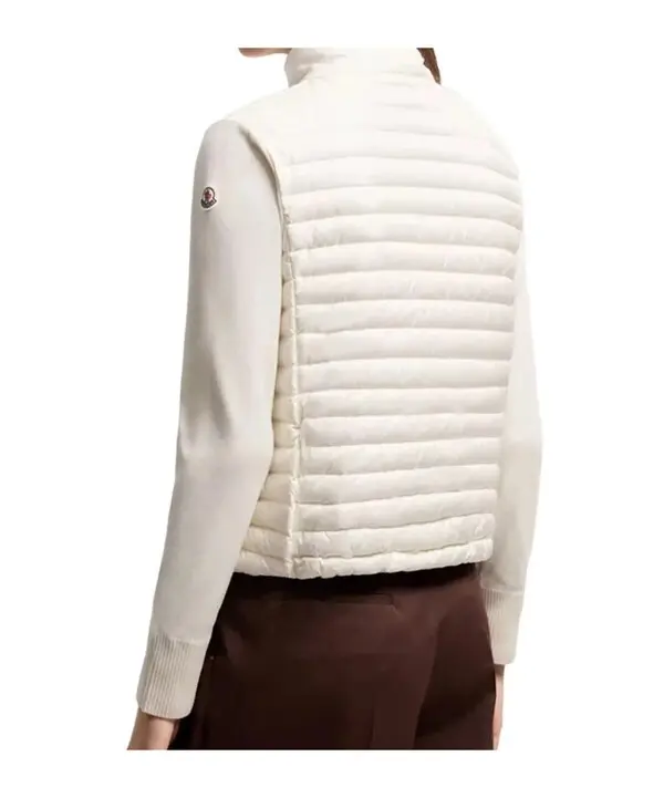 Moncler Quilted Panel Knitted Jacket